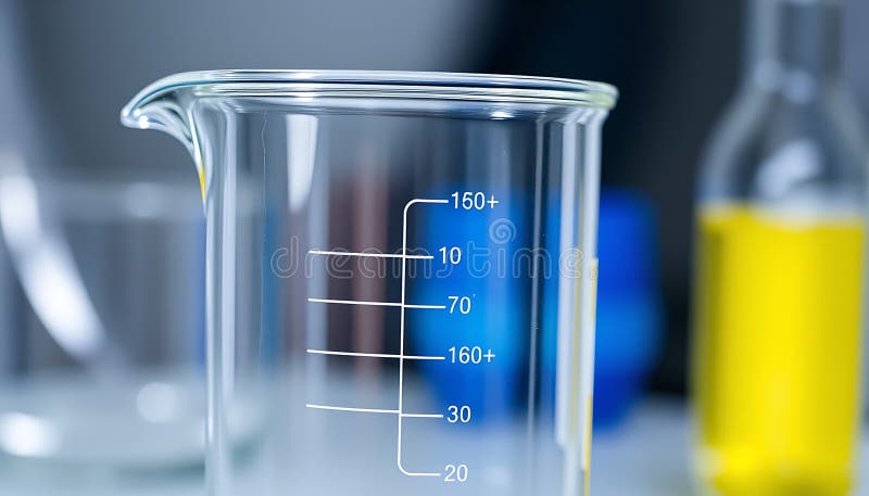 Beakers with Colored Liquids in a Lab, Chemistry Experiment and Science ...