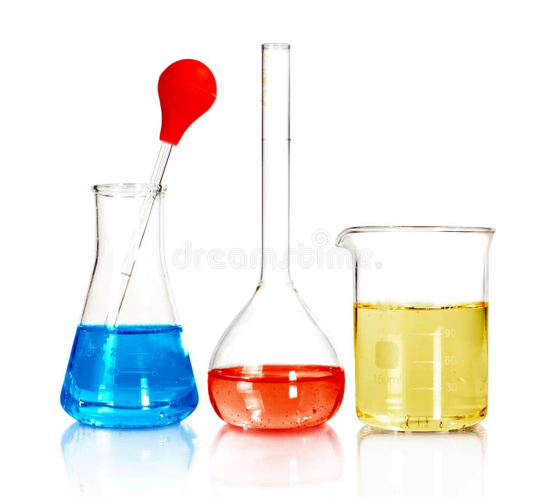 Five Laboratory Beakers stock image. Image of science - 20321359