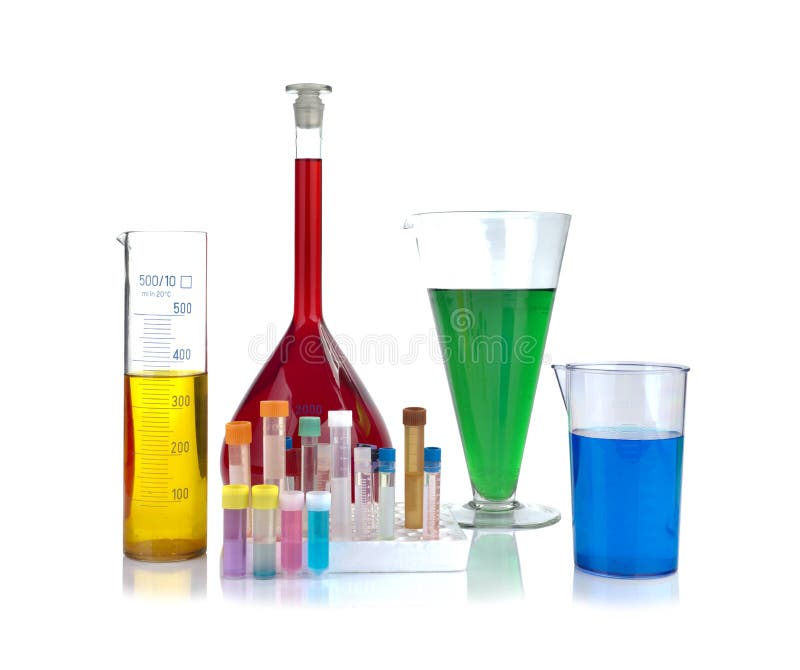 Beakers with Test Tubes stock image. Image of laboratory - 58624239