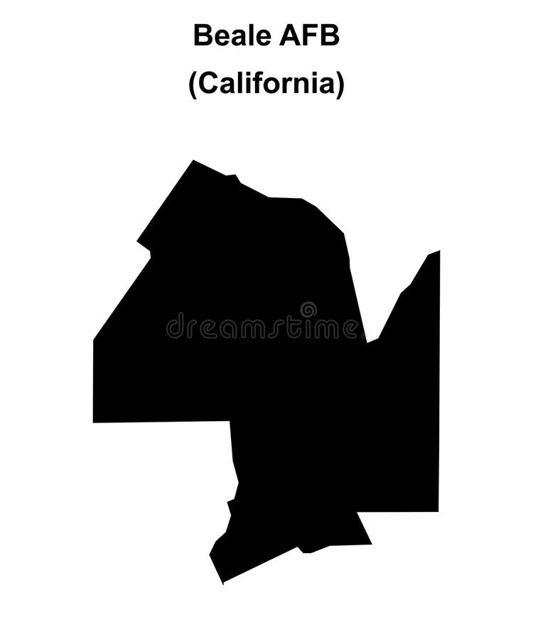 Beale AFB outline map stock vector. Illustration of boundaries - 386055406