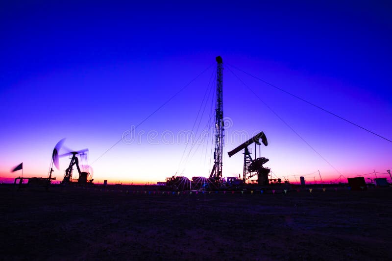 Beam Balanced Pumping Unit in Oilfield Stock Image - Image of fuel ...