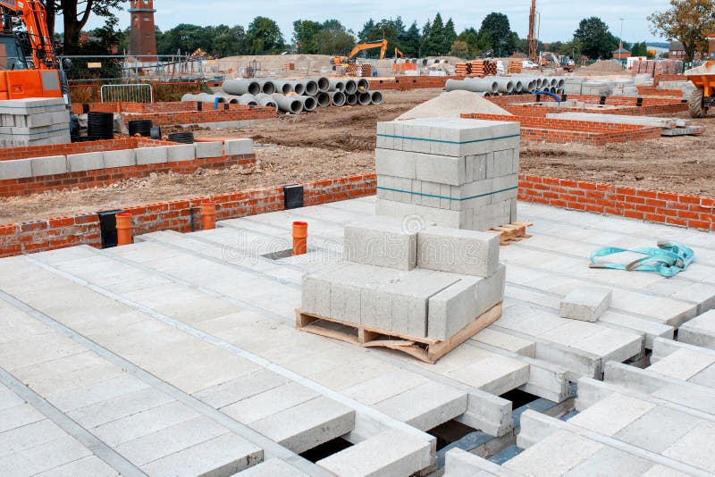 Beam and Block System Ground Floor Being Built during New Residential ...