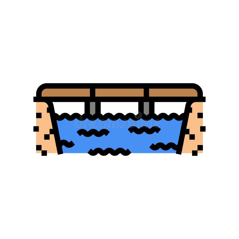 Beam Bridge Color Icon Vector Illustration Stock Illustration ...
