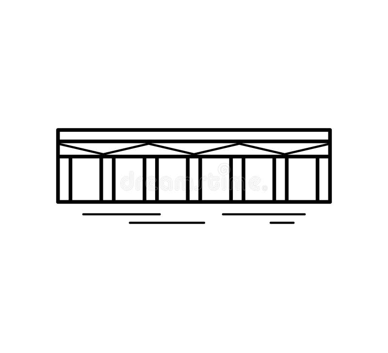 Beam Bridge Line Icon Isolated on White Background. Urban Architecture ...