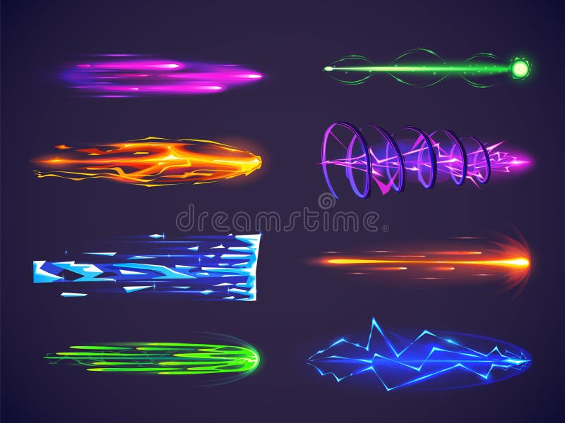 Beam Laser Effect for Weapon or Gun in Game Vector Stock Vector ...