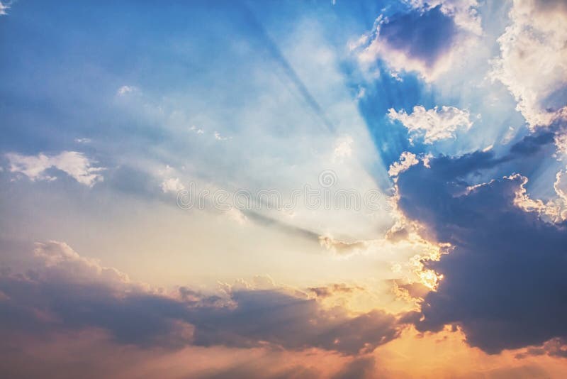 Beam of Light and the Clouds Stock Photo - Image of scene, outdoor ...