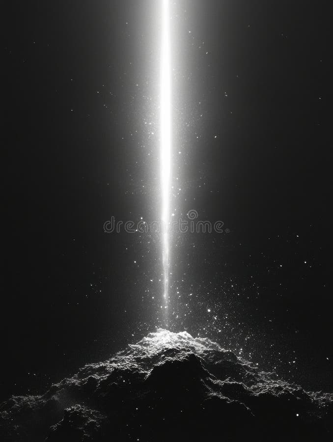 Narrow Beam of Light Piercing through Darkness Onto a Textured Surface ...