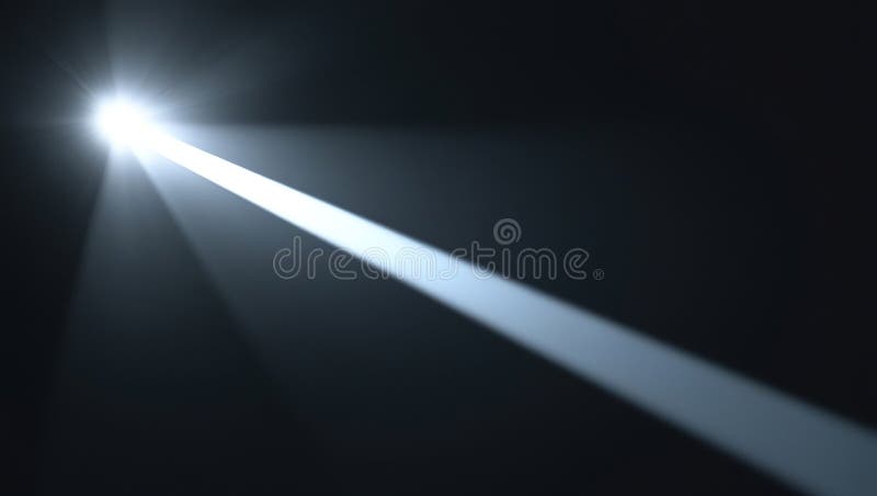 Beam of Light in the Dark, Torch Shining through Darkness, Black ...