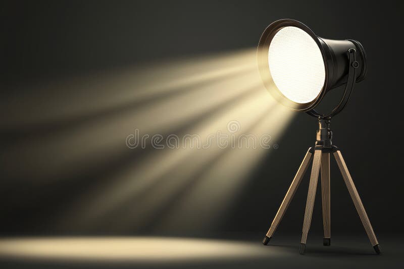 In a Beam of Light, a Director S Chair Symbolizes the Selection and ...