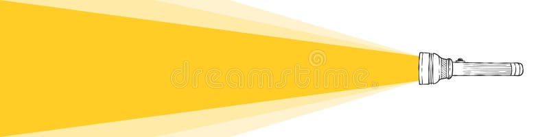 Beam of Light. Flashlight Drawn by Hand with a Beam of Light Stock ...