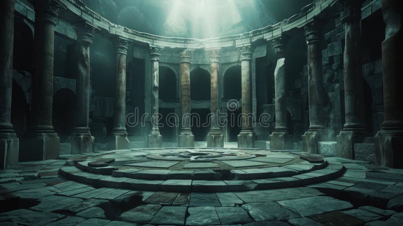 A Beam of Light Illuminates the Center of an Ancient Circular Stone ...