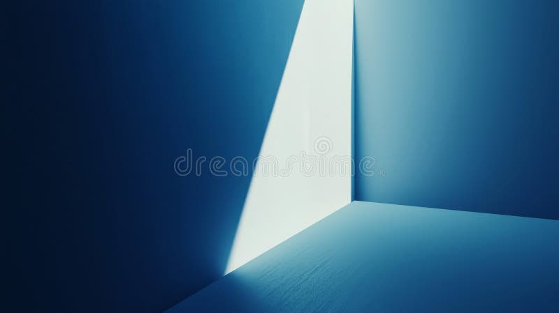 A Beam of Light Illuminates the Corner of a Blue Room at Twilight Stock ...