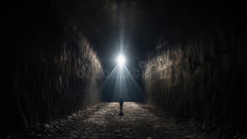 A Beam of Light Breaks through Menacing Clouds at Sunset on the Sea ...