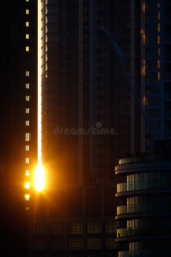 Beam of Light on Modern Architecture Stock Photo - Image of ...