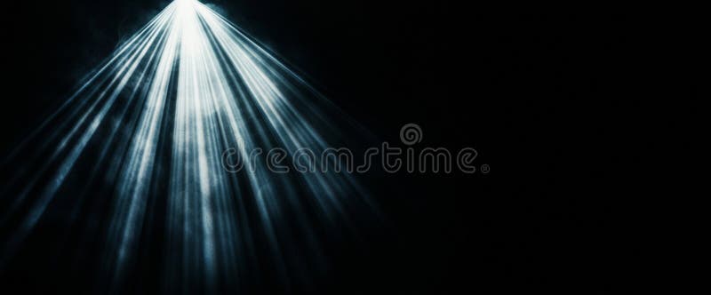 Beam of Light Shines from Above, Creating Dramatic Rays Against Black ...