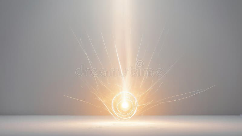 A Beam of Light Shines Down on a White Surface Creating a Bright Circle ...