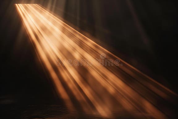 A Beam of Light Shines on the Left Side, with a Black Background and ...