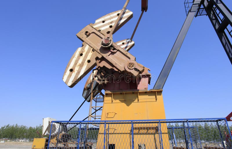 Beam pumping unit stock photo. Image of drilling, framework - 44154054