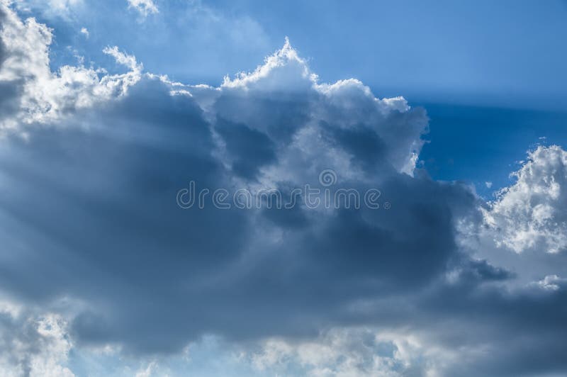 Beam Sun Cloud Backlight Magic Light Blue Sky Stock Image - Image of ...