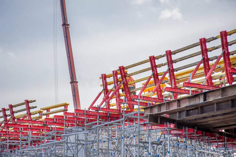 Beam-transom System in the Construction Stock Photo - Image of concrete ...