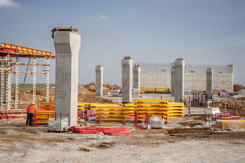 Beam-transom System in the Construction Stock Image - Image of element ...