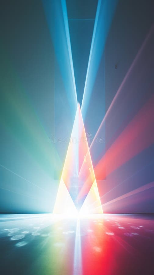 Beam of White Light Pass through a Crystal Prism into Rainbow Colors ...