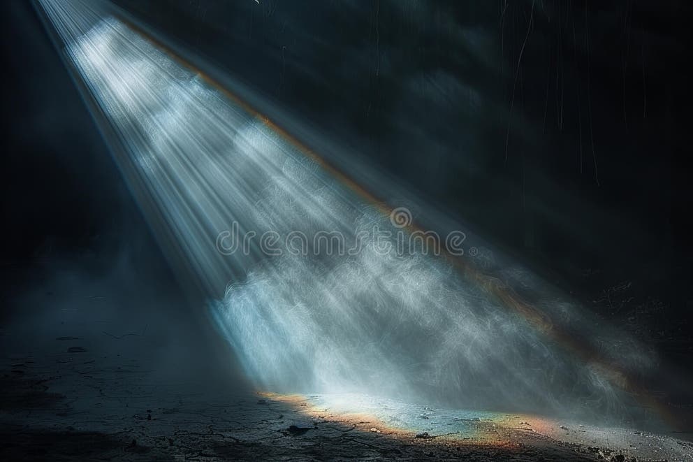 A Beam of White Light Shines Down from the Top Left Corner, Creating an Elegant and Ethereal ...