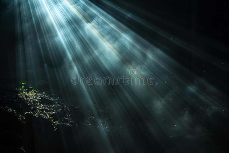 A Beam of White Light Shines Down from the Top Left Corner, Creating an Elegant and Ethereal ...