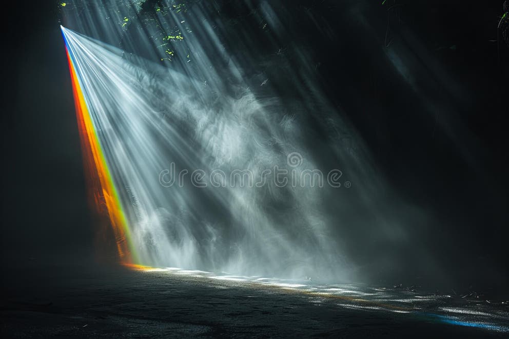 A Beam of White Light Shines Down from the Top Left Corner, Creating an Elegant and Ethereal ...