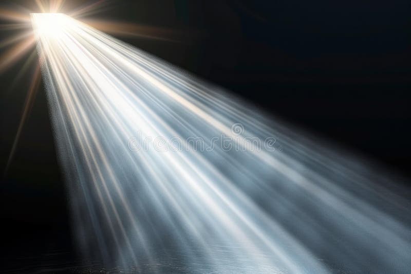 A Beam of White Light Shines Down from the Top Left Corner, with Rays ...