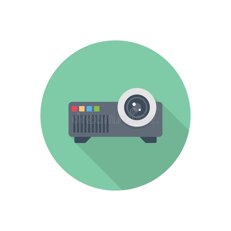 Beamer Vector Flat Color Icon Stock Vector - Illustration of equipment ...