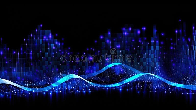 Beams of Blue Light Abstract Analytics Chart Pattern Trending Upwards ...