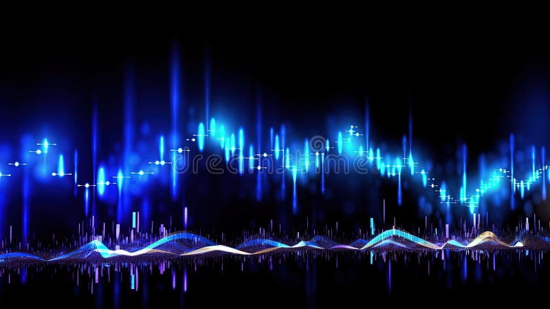 Beams of Blue Light Abstract Analytics Chart Pattern Trending Upwards ...