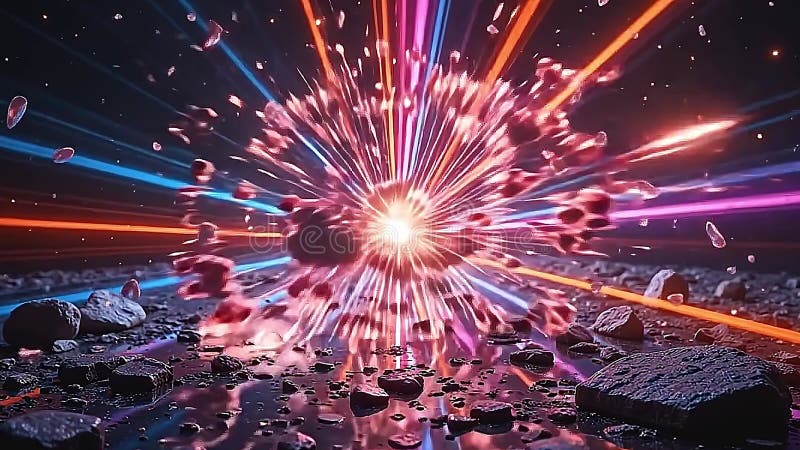 Beams Flow in Reverse into a Deconstructing Layout, Sucked Generative AI Stock Footage - Video ...