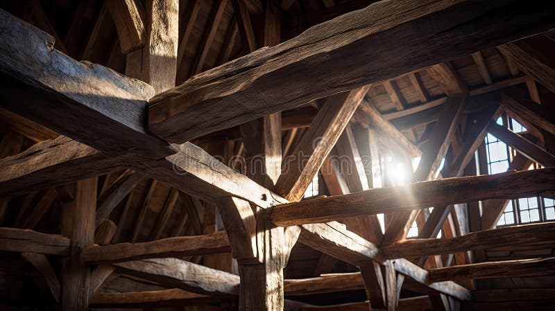 Beams Historic Timber Frame Stock Illustration - Illustration of ...