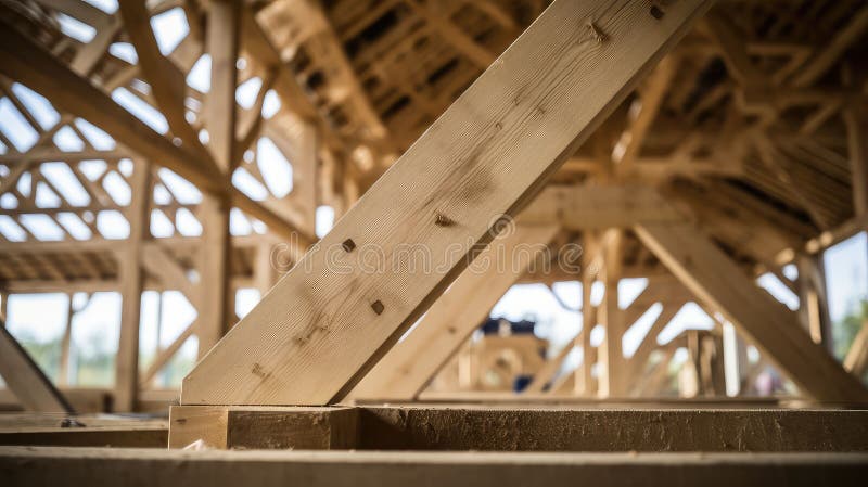 Beams Incomplete Timber Frame Stock Illustration - Illustration of generated, craftsmanship ...
