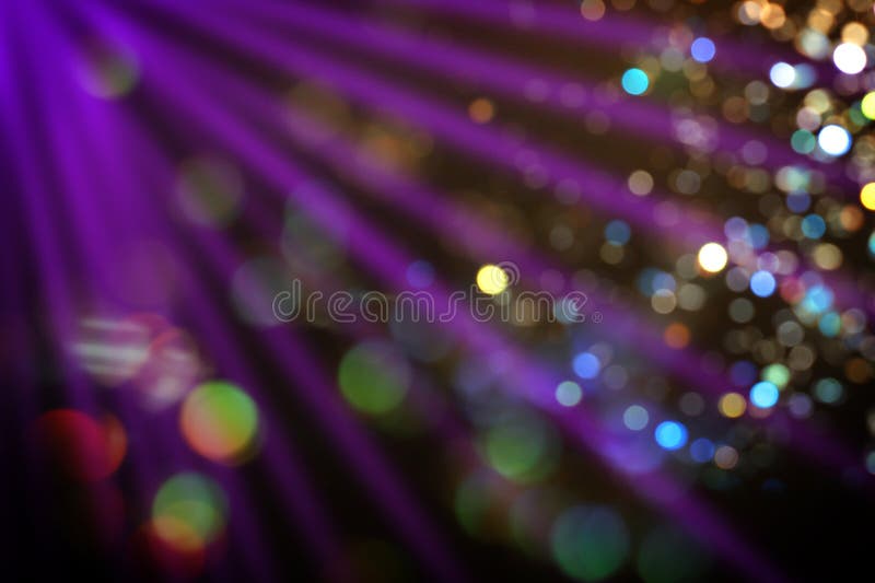 Beams of Light in Darkness of Night Club, Bokeh Effect Stock Image ...