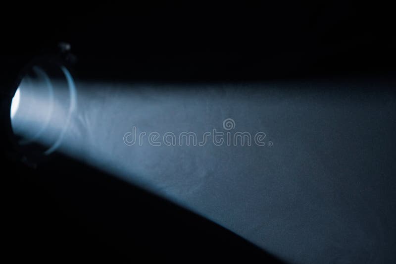 Beams of Light from Spotlight in Dark Studio with Smoke. Stream of ...