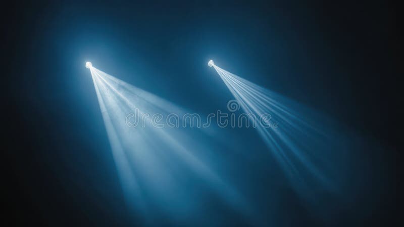 Beams of Light Stage Illumination Creates Dramatic Blue Hues in Dark ...