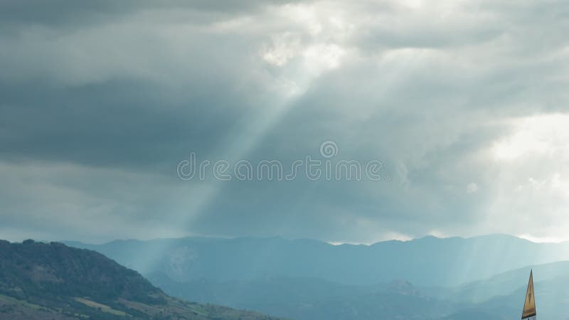 Beams of Lights Hit the Mountain Surface Stock Footage - Video of ...