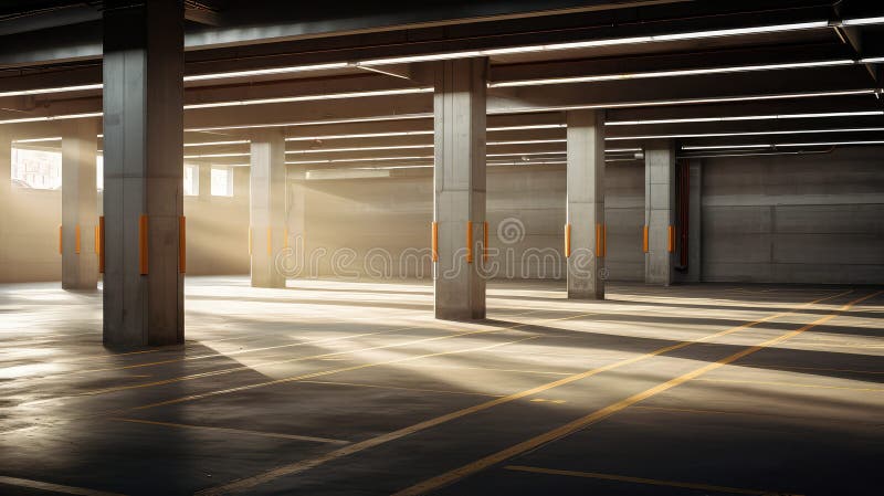 Beams parking sun car stock illustration. Illustration of older - 389063806