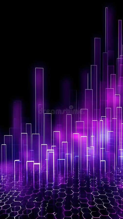 Beams of Purple Light Abstract Analytics Chart Pattern Trending Upwards ...