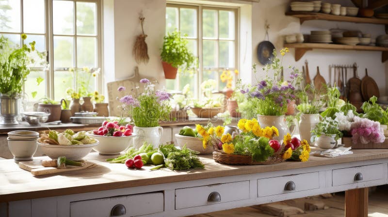 Beams spring kitchen stock illustration. Illustration of atmosphere ...