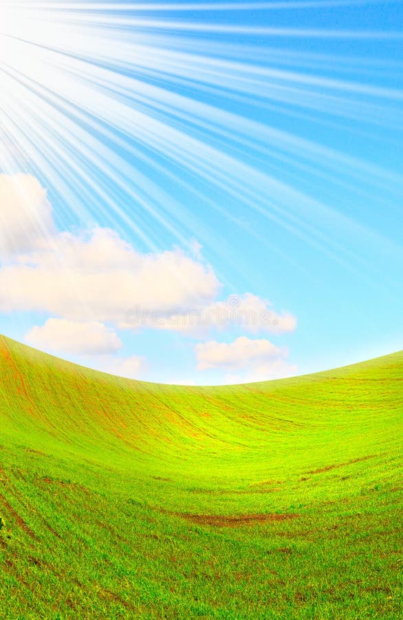 Beams Of Sun Covered Green Field. Picture Image: 9940717