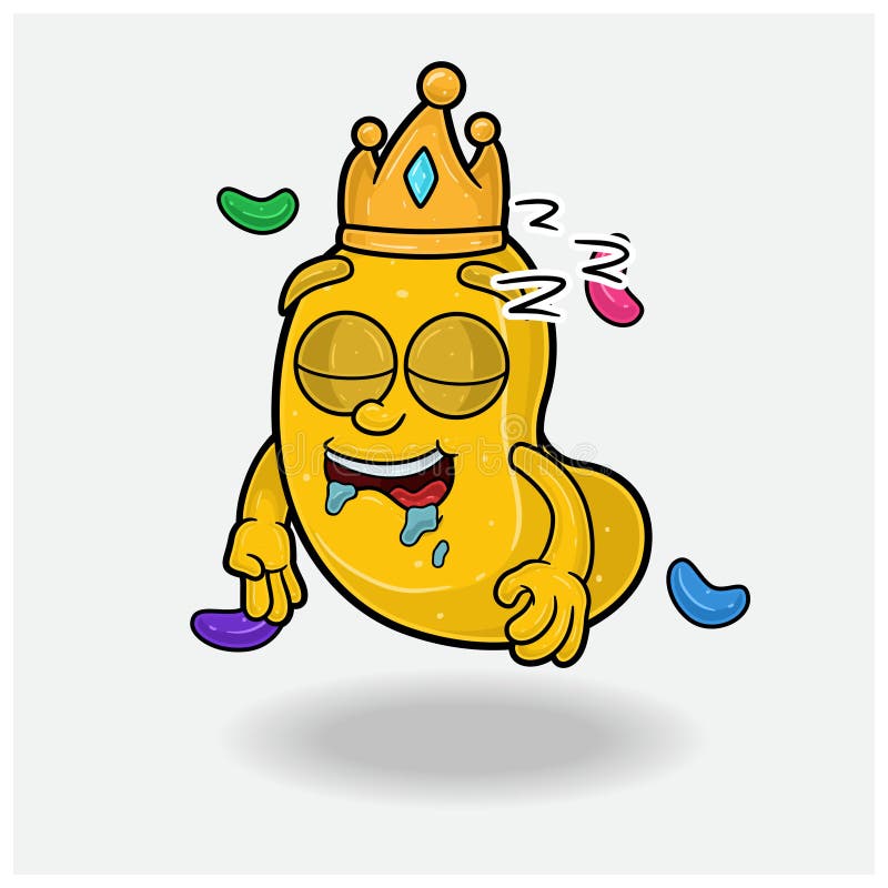 Bean Candy Mascot Character Cartoon with Sleep Expression. for Brand ...
