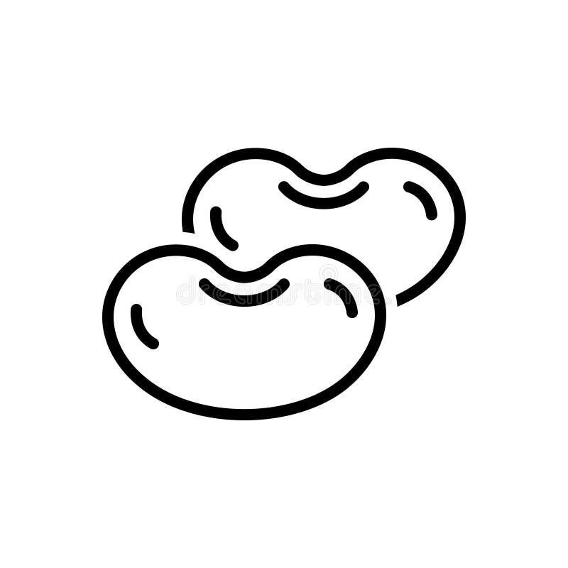 Black Line Icon for Bean, Grain and Seed Stock Vector - Illustration of ...