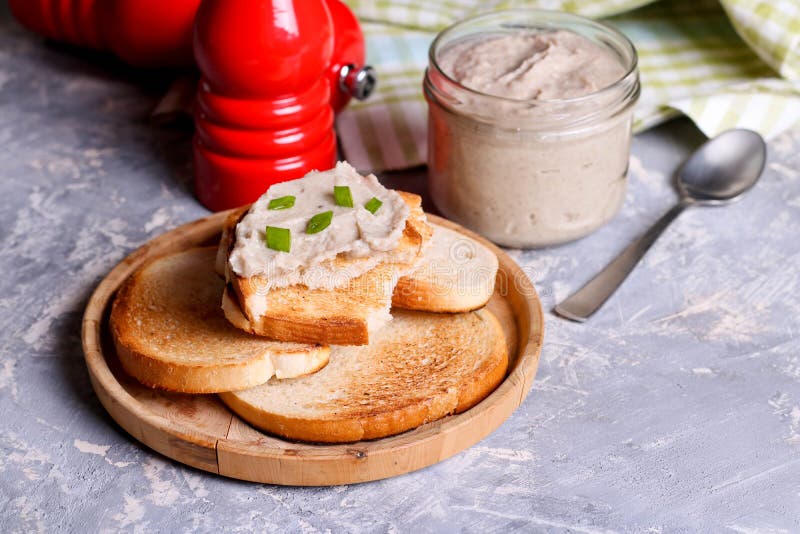 Bean pate with toast bread stock image. Image of bowl - 87337953