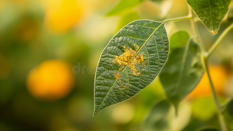 A Bean Plant Leaf Showing Rust Disease, with the Rest of the Plant ...