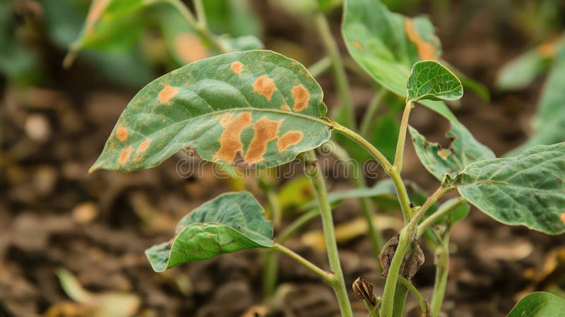 Bean Plants with Rust Disease and Leaf Damage Stock Image - Image of ...