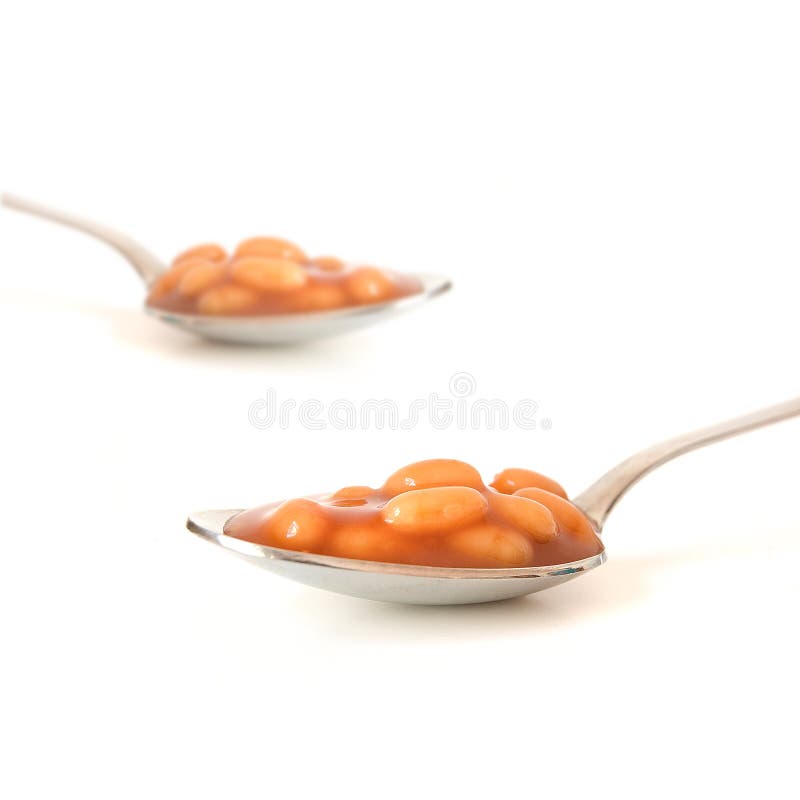 Bean Spoons stock image. Image of ketchup, baked, snack - 24406775